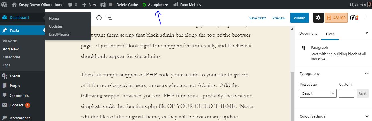 Remove WordPress Admin bar for non admins! - Krispy Brown Official Home Remove WordPress Admin bar for non admins! - Krispy Brown Official Home
